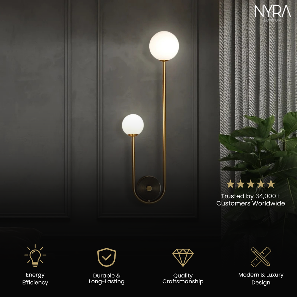 Alice Orb LED Wall Lamp - Matching Pair (Left & Right) / Warm light ...