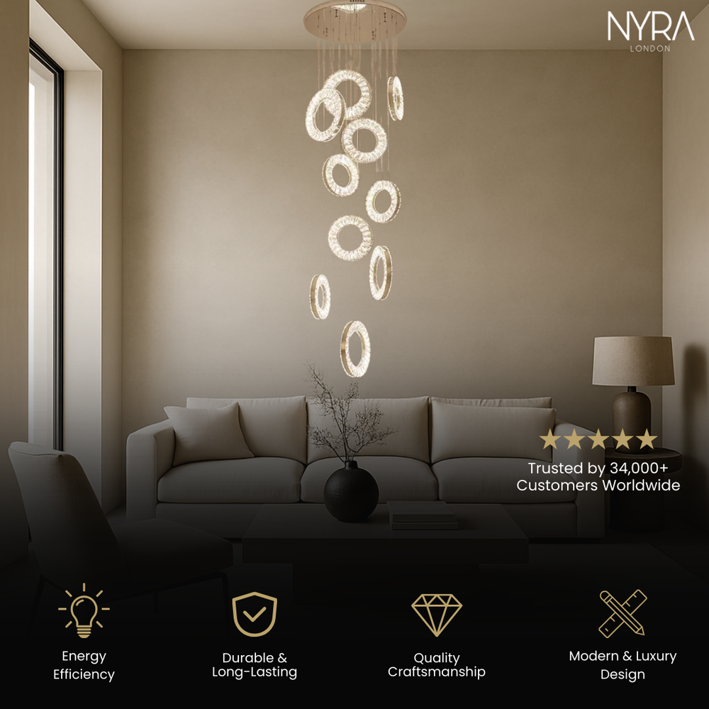 Belmont Staircase Ring Chandelier - NYRALONDON