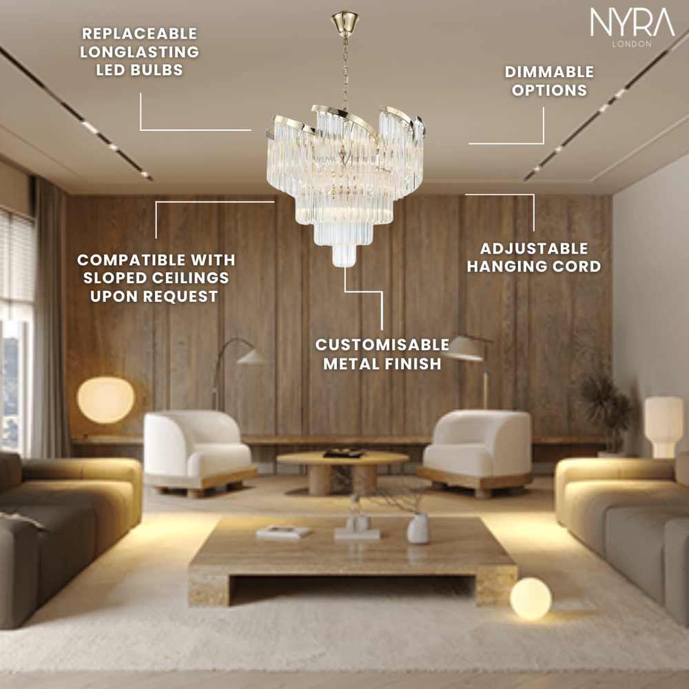 Waterloo Crystal Chandelier - Silver - NYRALONDON