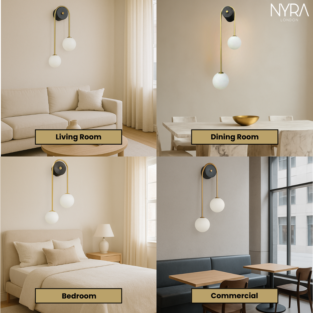 Alice Orb LED Wall Lamp - Matching Pair (Left & Right) / Warm light ...