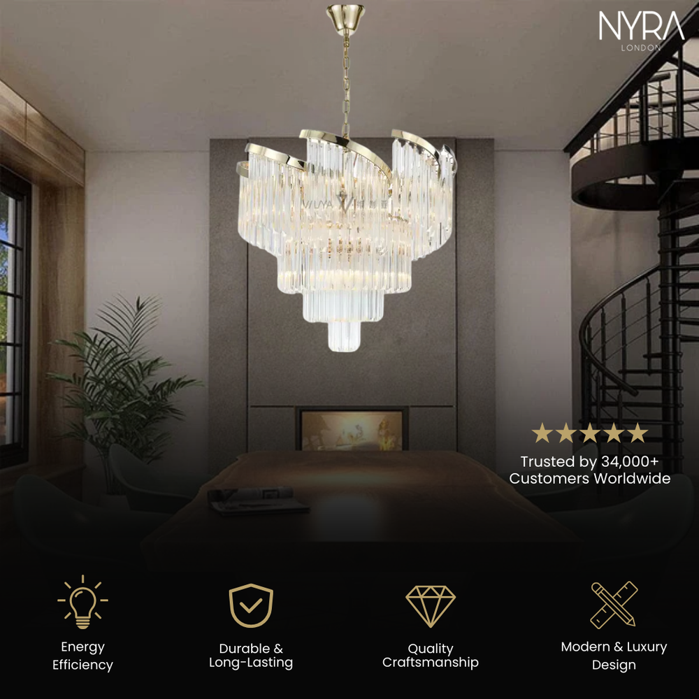 Waterloo Crystal Chandelier - Silver - NYRALONDON