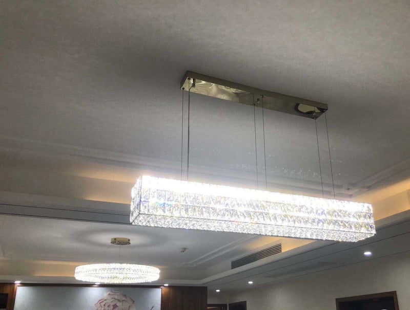 NYRA Three Layer Rectangle Dining Table Chandelier – NYRALONDON