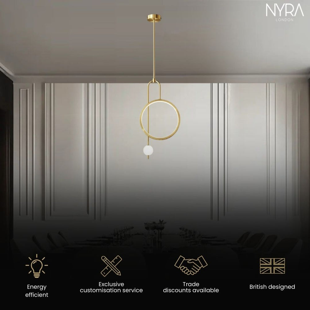 Modern Gold Ring Pendant Light - NYRALONDON