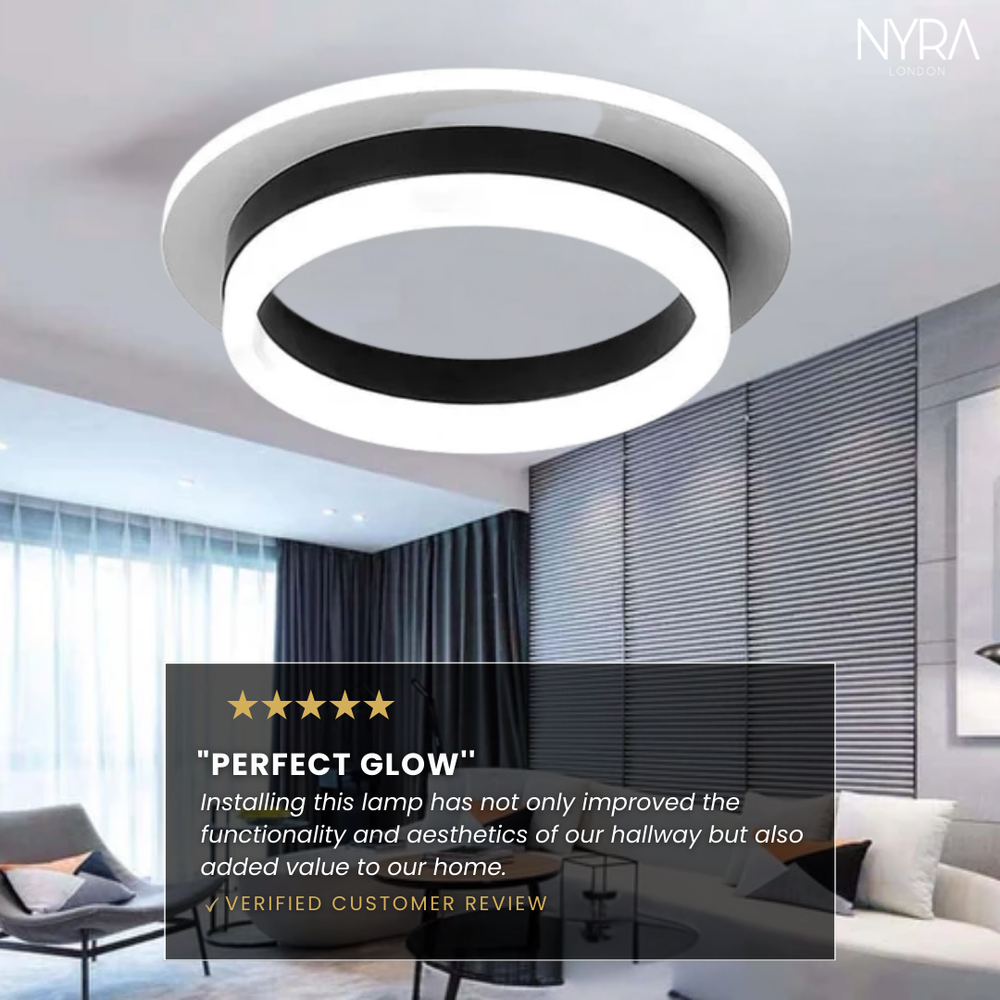 Julie Hallway Ceiling Lamp - Black round / Warm White / Small(20cm ...
