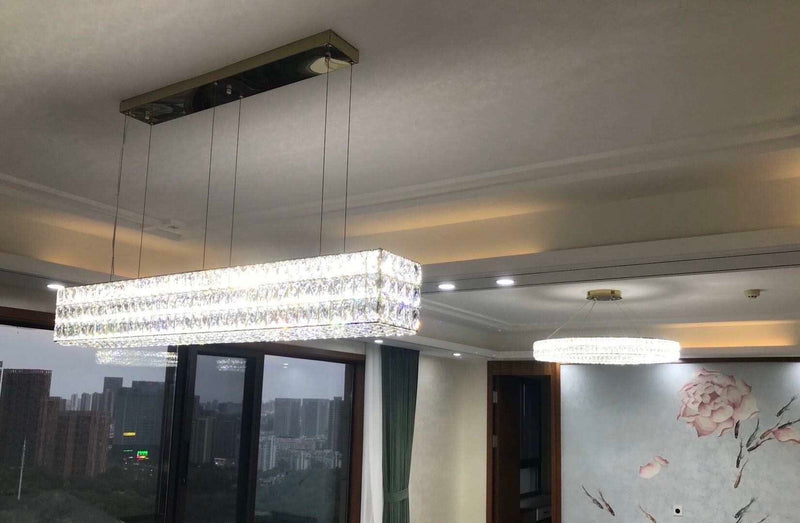 NYRA Three Layer Rectangle Dining Table Chandelier – NYRALONDON