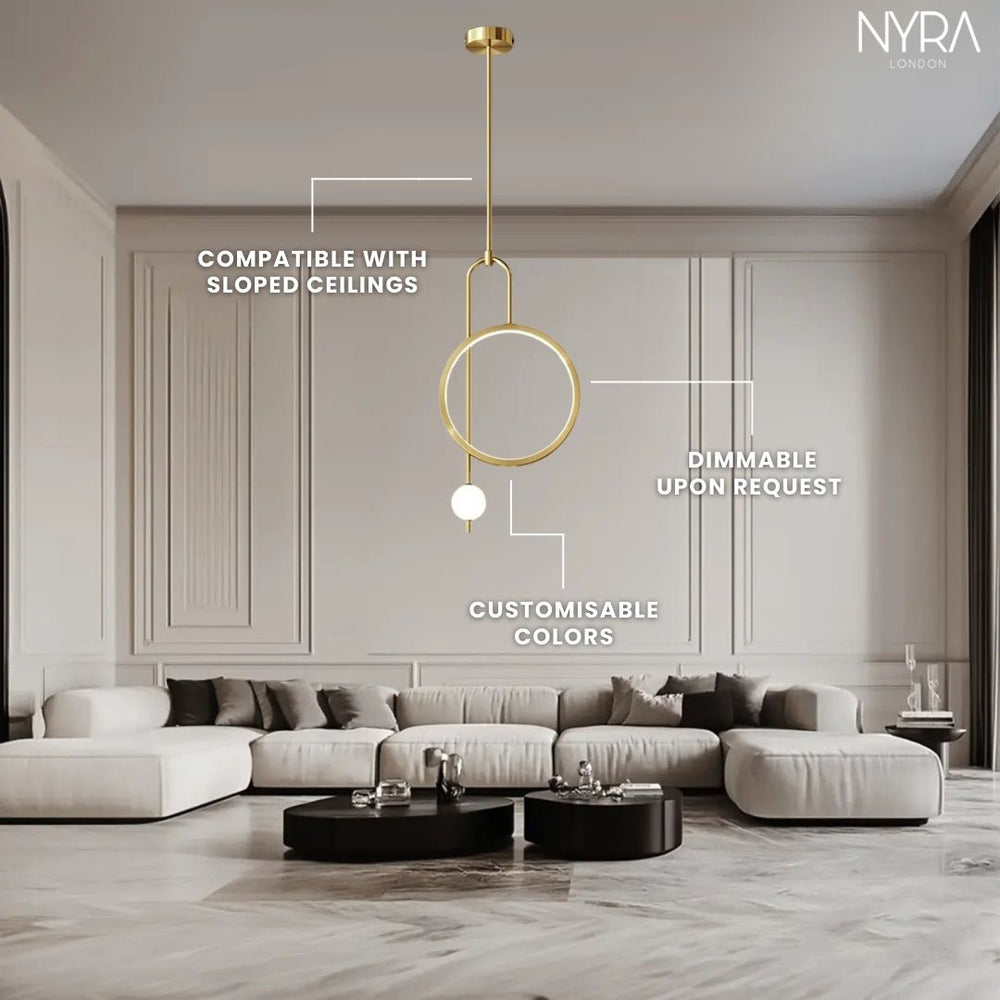 Modern Gold Ring Pendant Light - NYRALONDON