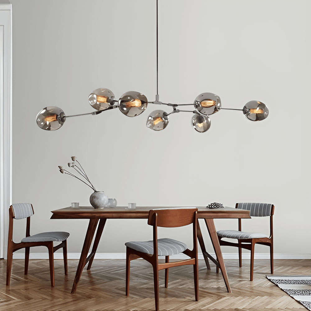 Customisable Derrick Chandelier | Nyralondon - Smoky Grey Glass / Black ...