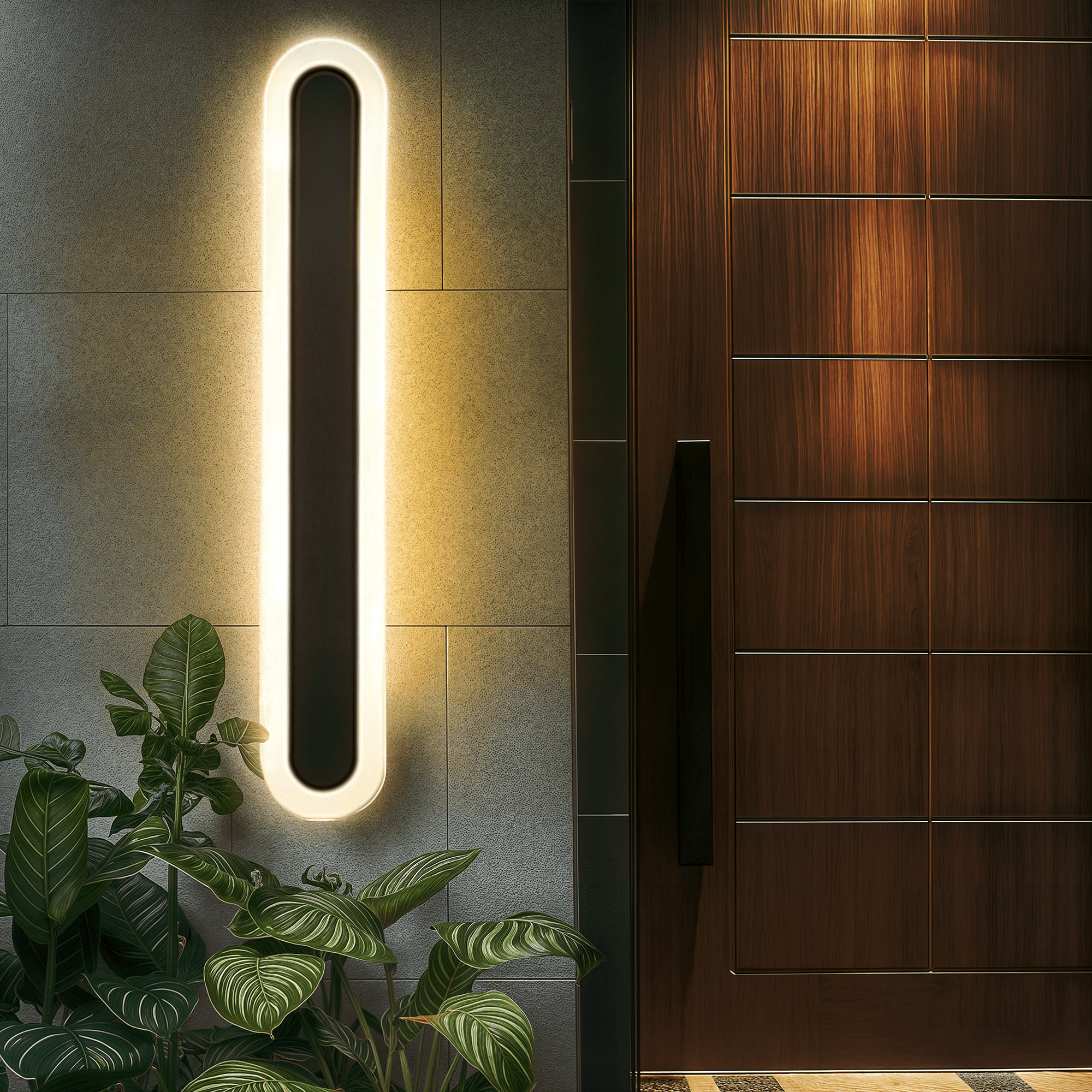 Alana Black Outdoor LED Strip Wall Lamp - Small ( Width 9cm x Height ...