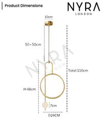 Modern Gold Ring Pendant Light - NYRALONDON
