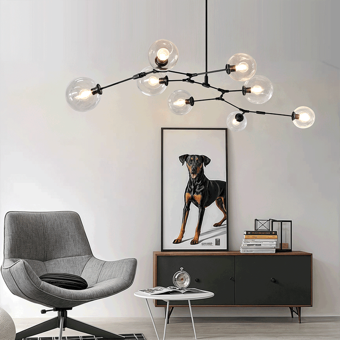 Customisable Derrick Chandelier | Nyralondon - Smoky Grey Glass / Black ...