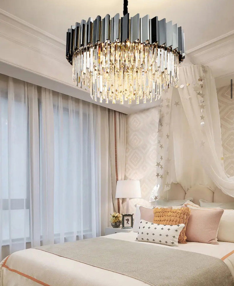 Cuban CrystalSl Steel Grey Chandelier – NYRALONDON