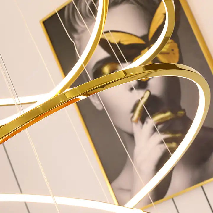 Modern 5 Ring LED High Ceiling Lights – NYRALONDON