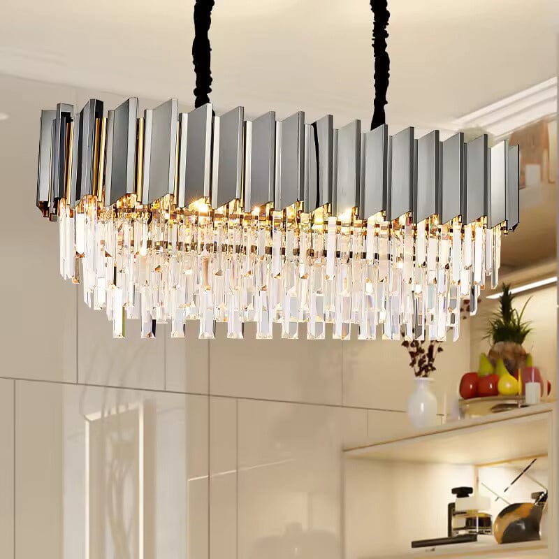 Cuban CrystalSl Steel Grey Chandelier – NYRALONDON