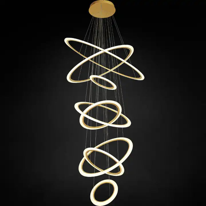Modern 5 Ring LED Ceiling Ring Chandelier – NYRALONDON