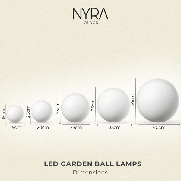 NYRA LED Garden Ball Lamps - NYRALONDON