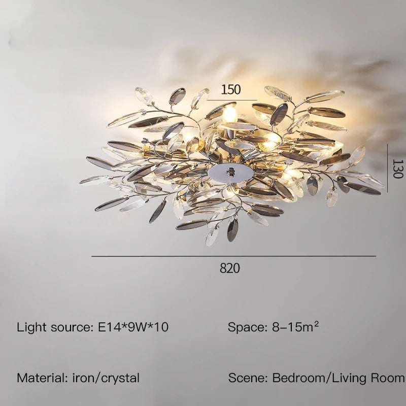 Flower Junction Chrome Olive Flower Crystal Chandelier – NYRALONDON