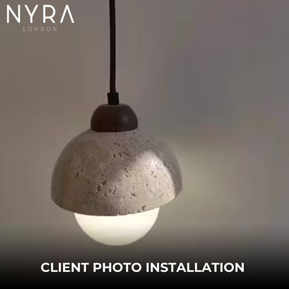Travertine Wabi Chandelier Light - Zen Lighting - Nyra London - NYRALONDON