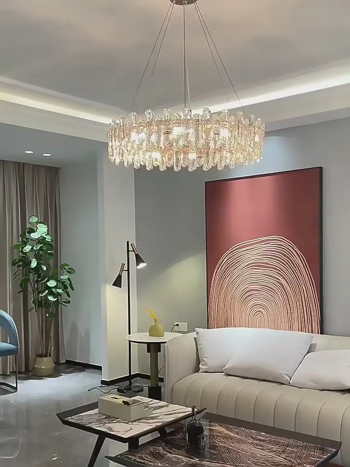 Tooley Crystal Chandelier | NYRALONDON - Round - 23.6" x 7.0" / 60 x ...